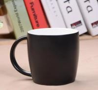 China 8oz 16oz Large Capacity Ceramic Coffee Mug Laser Engraving Custom Logo Black Matte for sale