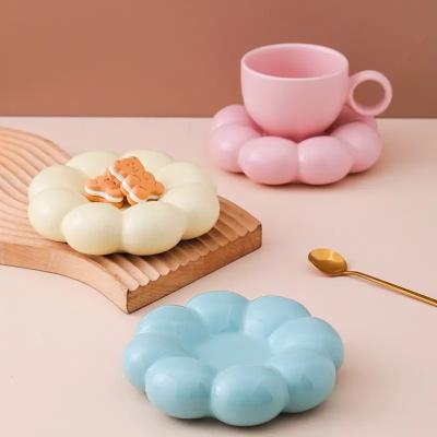 China Ceramic Coffee Cup and Saucer Set 200ml Modern Macaron Series Sunflower Design for sale