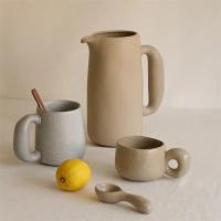 China Retro Creative Big Ear Ceramic Mug 300ml 600ml Nordic INS Style Coffee Cup Large Capacity Afternoon Tea Cup for sale