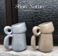 China Retro Creative Big Ear Ceramic Mug 300ml 600ml Nordic INS Style Coffee Cup Large Capacity Afternoon Tea Cup for sale