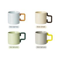 China 330ml Ceramic Irregular Handle Mug Beer Soda Iced Tea Drinking Cup Coffee Milk Cocoa for sale