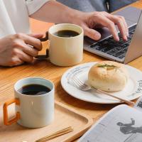China 330ml Ceramic Irregular Handle Mug Beer Soda Iced Tea Drinking Cup Coffee Milk Cocoa for sale
