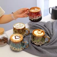 China Japanese Minimalist Ceramic Coffee Mug 350ml Retro Creative Drinkware for Home Cafe for sale