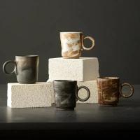 China Japanese Style Ceramic Couple Coffee Cup Set 150ml Stoneware Clay Breakfast Milk Tea Cup for sale