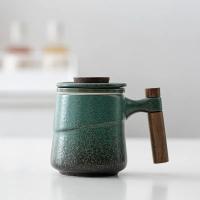 China 350ml Ceramic Mug with Lid and Filter European Style Office Tea Cup Gift Box Packaging 6 Colors for sale