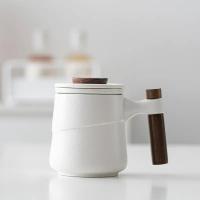 China 350ml Ceramic Mug with Lid and Filter European Style Office Tea Cup Gift Box Packaging 6 Colors for sale