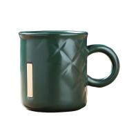 China Custom Ceramic Coffee Mug 430ml with Gold Handle and Logo for Promotional Gifts for sale