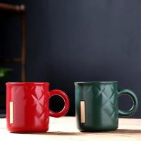 China Custom Ceramic Coffee Mug 430ml with Gold Handle and Logo for Promotional Gifts for sale