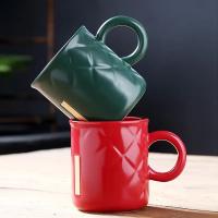 China Custom Ceramic Coffee Mug 430ml with Gold Handle and Logo for Promotional Gifts for sale