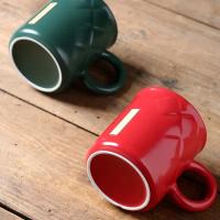 China Custom Ceramic Coffee Mug 430ml with Gold Handle and Logo for Promotional Gifts for sale