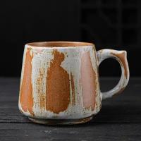 China Handmade Terracotta Coffee Mug 360ml Ceramic Water Cup Japanese Vintage Style for sale