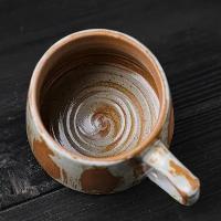 China Handmade Terracotta Coffee Mug 360ml Ceramic Water Cup Japanese Vintage Style for sale