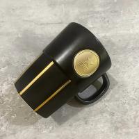 China Custom Advertising Ceramic Coffee Mug 15oz 450ml with Metal Logo Gift Box Packaging for sale