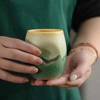 China Handmade Ceramic Japanese Tea Cup 230ml Elegant Egg Shape Coffee Mug Gift Custom Logo for sale