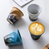 China Ceramic Crumple Coffee Mug 200ml Handmade Creative Irregular Pinched Cup for Arabic Coffee Tea for sale