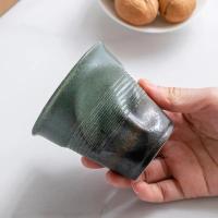 China Ceramic Crumple Coffee Mug 200ml Handmade Creative Irregular Pinched Cup for Arabic Coffee Tea for sale