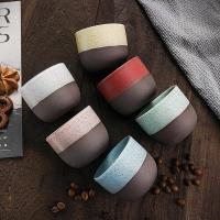 China Japanese Ceramic Coffee Cup 135ml Thick Pottery Colorful Single Cup Wholesale Classic Design for sale