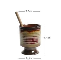 China Korean Creative Clay Coffee Cup 150ml High Foot Design Multi-colored Ceramic Sake Cup 7.5x9cm for sale