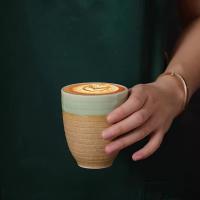 China Celadon Ceramic Coffee Cup 270ml Porcelain Mug with Custom Logo Minimalist Design for sale