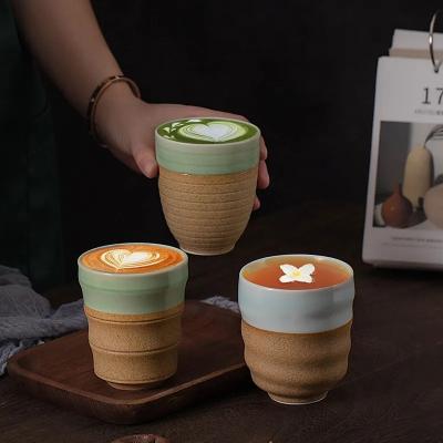 China Celadon Ceramic Coffee Cup 270ml Porcelain Mug with Custom Logo Minimalist Design for sale