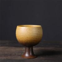 China Wholesale Custom Ceramic Ice Cream Cups 170ml High Feet Clay Coffee Cup 4 Colors for sale