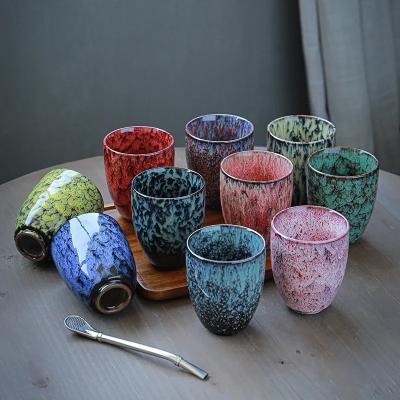 China 250ml Ceramic Yerba Mate Cup Japanese Style Arabic Coffee Cup Clay Tea Cup 7.7x9.2cm for sale