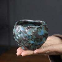 China Coarse Pottery Teacup Retro Chi Wild Roast Five Elements Cup Set Ceramic Kung Fu Teacup for sale