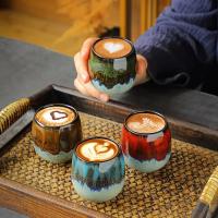 China Ceramic Extra Thick Coffee Cup 2.7-5.4 oz Italian Fambe Shot Glass with Custom Logo for sale
