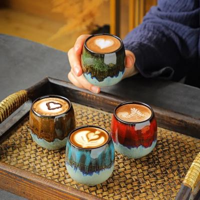China Ceramic Extra Thick Coffee Cup 2.7-5.4 oz Italian Fambe Shot Glass with Custom Logo for sale