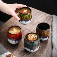 China Ceramic Extra Thick Coffee Cup 2.7-5.4 oz Italian Fambe Shot Glass with Custom Logo for sale