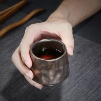 China New Design Handmade Ceramic Retro Stoneware Tea Cup Coffee Dessert Cup 4.5 oz for sale