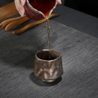 China New Design Handmade Ceramic Retro Stoneware Tea Cup Coffee Dessert Cup 4.5 oz for sale