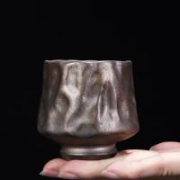 China New Design Handmade Ceramic Retro Stoneware Tea Cup Coffee Dessert Cup 4.5 oz for sale
