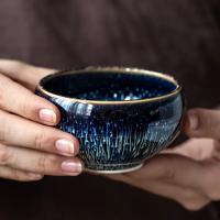 China 72 Pcs Bulk Ceramic Tea Cups with Saucers Fire Kiln Changing Glaze Classic Japanese Korean Style for sale
