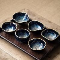 China 72 Pcs Bulk Ceramic Tea Cups with Saucers Fire Kiln Changing Glaze Classic Japanese Korean Style for sale