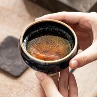 China 72 Pcs Bulk Ceramic Tea Cups with Saucers Fire Kiln Changing Glaze Classic Japanese Korean Style for sale