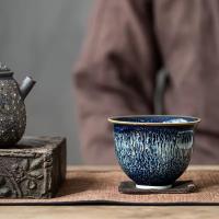 China 72 Pcs Bulk Ceramic Tea Cups with Saucers Fire Kiln Changing Glaze Classic Japanese Korean Style for sale