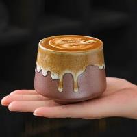 China Creative Ceramic Espresso Cup 200ml Handmade Pottery Latte Cup Japanese Retro Style 13 Colors for sale