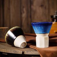 China 200ml Retro Funnel Ceramic Mug Japanese Coarse Pottery Coffee Cup 9.2x10.7cm for sale