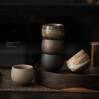 China 80ml Japanese Style Ceramic Coffee Cup Porcelain Pottery Tea Mug 4 Colors Custom Logo for sale