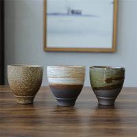 China 80ml Japanese Style Ceramic Coffee Cup Porcelain Pottery Tea Mug 4 Colors Custom Logo for sale