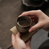 China 80ml Japanese Style Ceramic Coffee Cup Porcelain Pottery Tea Mug 4 Colors Custom Logo for sale
