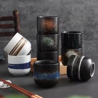 China 200ml Ceramic Japanese Teacup Set Vintage Kung Fu Coffee Cup Wholesale 7x7.5cm for sale