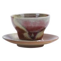 China Japanese Style Stoneware Espresso Coffee Cup Set 150ml Vintage Ceramic Tea Cup with Base for sale