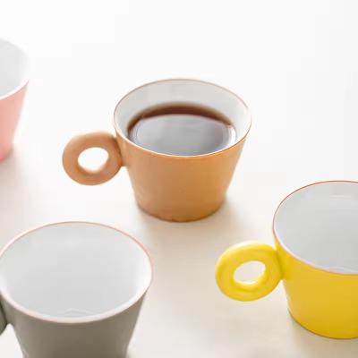 China 200ml Ceramic Latte Cup Vintage Coffee Mug Reusable Drinkware for Cafes and Hotels for sale