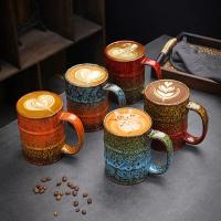 China Ceramic Oil Drum Coffee Mug 600ml Large Capacity Kiln Beer Cup for Home Cafe for sale