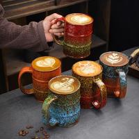 China Ceramic Oil Drum Coffee Mug 600ml Large Capacity Kiln Beer Cup for Home Cafe for sale
