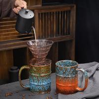 China Ceramic Oil Drum Coffee Mug 600ml Large Capacity Kiln Beer Cup for Home Cafe for sale