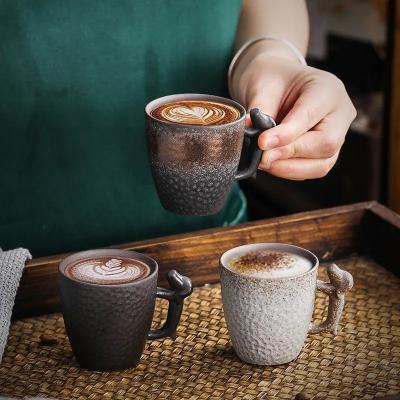 China Japanese Vintage Ceramic Tea Cup 80ml Espresso Coffee Mug with 3D Dog Handle Creative Tasting Cup for sale
