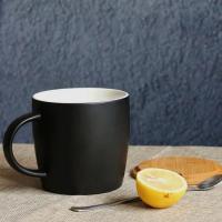 China Custom Logo 16oz Ceramic Coffee Mug Matte Black Modern Ceramic Latte Cup 450ml for sale